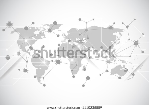 Global Network Business Connection World Map Stock Vector (Royalty Free ...
