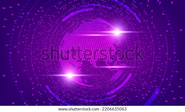 Global Network Connection Abstract Earth Map Stock Vector (Royalty Free ...