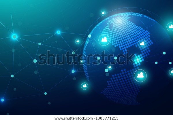 Global Network Connection Business Concept World Stock Vector (Royalty ...