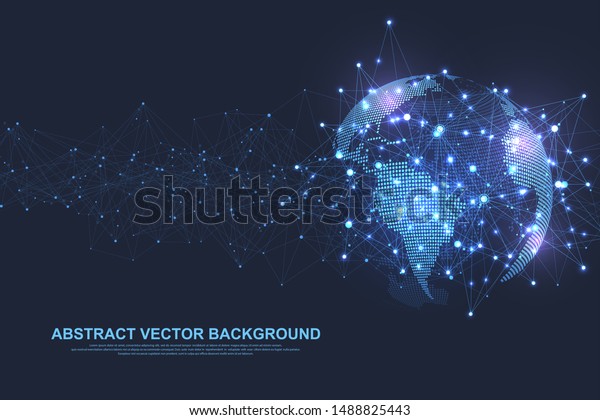 글로벌 네트워크 연결 소셜 개념입니다빅 데이터 스톡 벡터로열티 프리 1488825443