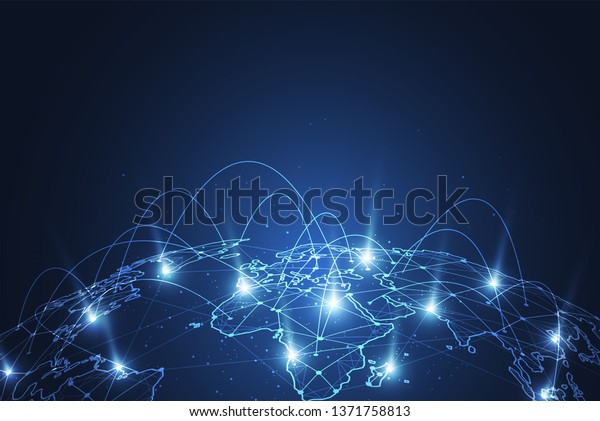 Global network connection. World map point and line composition concept of global business ...