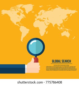 Global Search Concept Flat Style Vector Stock Vector (Royalty Free ...