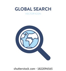 Global Search Icon Vector Illustration Magnifier Stock Vector (Royalty ...