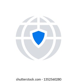 Global Security Icon Protection World Sign Stock Vector (Royalty Free ...