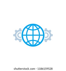 Global Settings Icon Isolated On White Stock Vector (Royalty Free ...