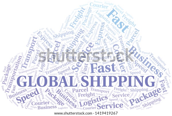 Global Shipping Word Cloud Wordcloud Made: vector de stock (libre de ...