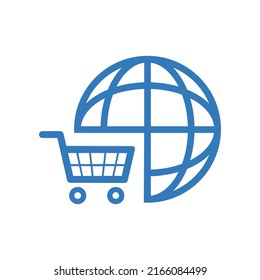 Global Shopping Cart Iconblue Vector Stock Vector (Royalty Free ...