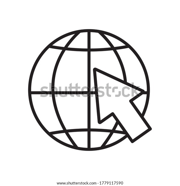Global Sphere Cursor Arrow Icon Over Stock Vector (Royalty Free ...