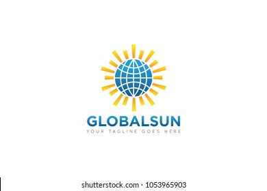 Global Sun Logo Icon Vector Design Stock Vector (Royalty Free ...