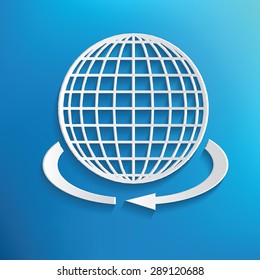 Global Symbol On Blue Backgroundclean Vector Stock Vector (Royalty Free ...