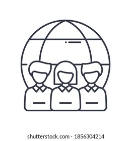 Global Team Icon Linear Isolated Illustration Stock Vector (Royalty ...