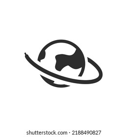 Global Telecommunications Icon Cable Planet Black Stock Vector (Royalty ...