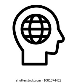 Global Thinking Icon Vector Pictogram Mark Stock Vector (Royalty Free ...
