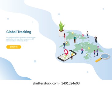 Global Tracking Concept Team People Men Stock Vector (Royalty Free ...