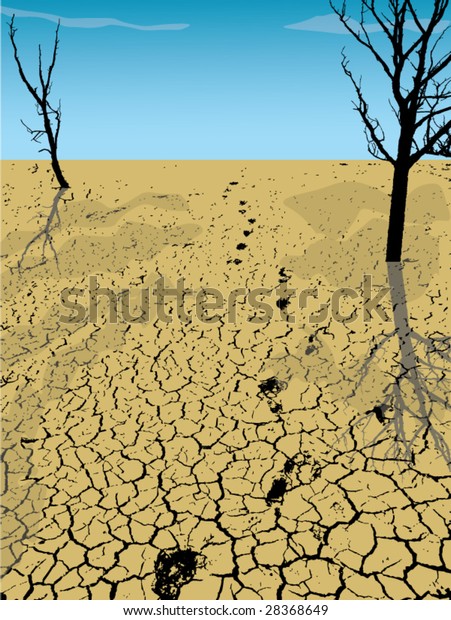 Global Warming Dry Ground Illustration Stock Vector (Royalty Free ...