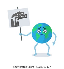Global Warming Earth Concept Sad Planet Stock Vector (Royalty Free ...