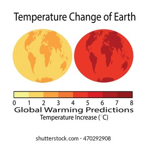 Global Warming Predictions World Map Stock Vector (Royalty Free ...
