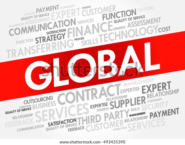 Global Word Cloud Collage Business Concept Stock Vector (Royalty Free ...