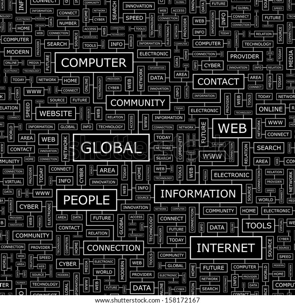 Global Word Cloud Concept Illustration Graphic Stock Vector (Royalty ...