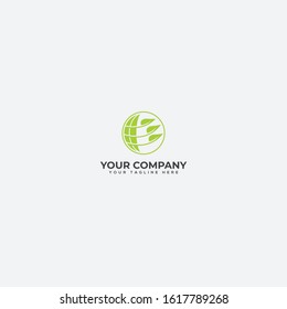 Global World Nature Logo Leaf World Stock Vector (Royalty Free ...