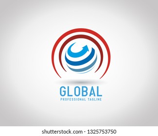 Global World Vector Logo Stock Vector (Royalty Free) 1325753750 ...