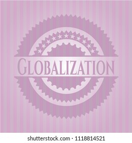 Globalization Badge Pink Background Stock Vector (Royalty Free ...