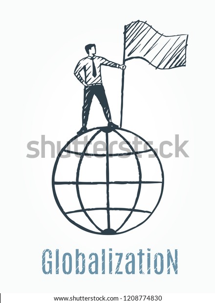 Globalization Business Concept Art Sketch Vector Stock Vector (Royalty ...