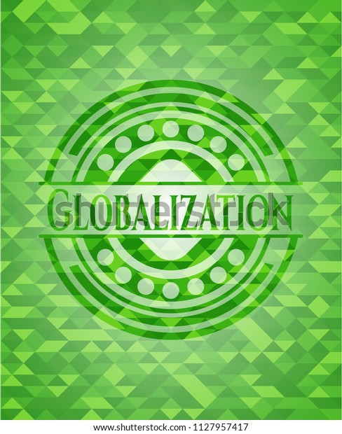 Globalization Green Emblem Triangle Mosaic Background Stock Vector ...