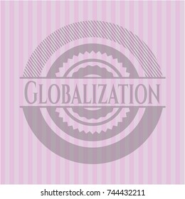 Globalization Realistic Pink Emblem Stock Vector (Royalty Free ...