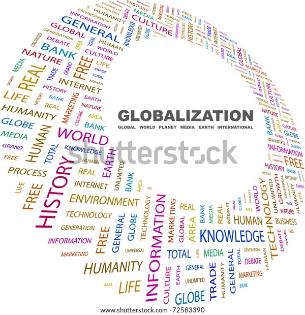Globalization Word Collage On White Background Stock Vector (Royalty ...