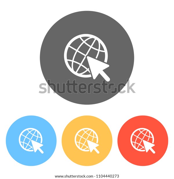 Globe Arrow Icon Set White Icons Stock Vector (Royalty Free) 1104440273 ...