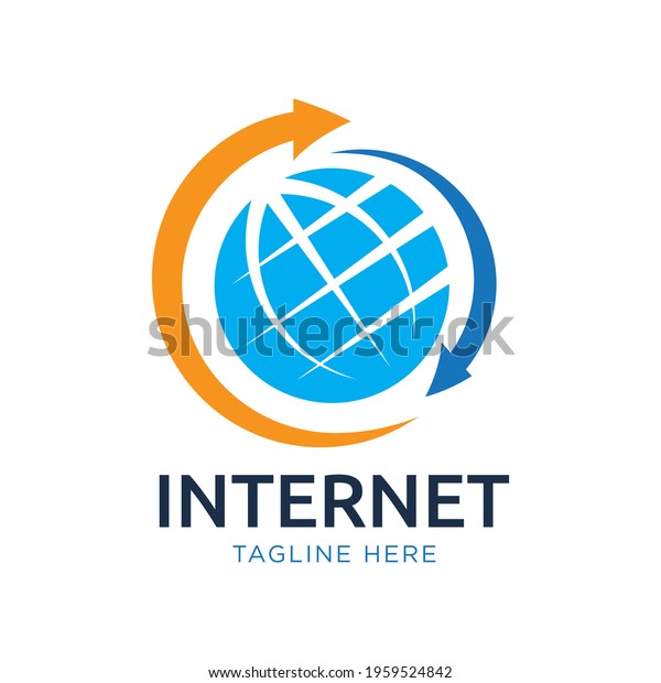 Globe Arrow Internet Logo Design Template Stock Vector (Royalty Free ...
