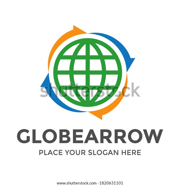 Globe Arrow Vector Logo Template This Stock Vector (Royalty Free ...