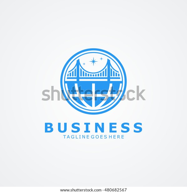 Globe Bridge Logo Available Vectorillustration Stock Vector (Royalty ...