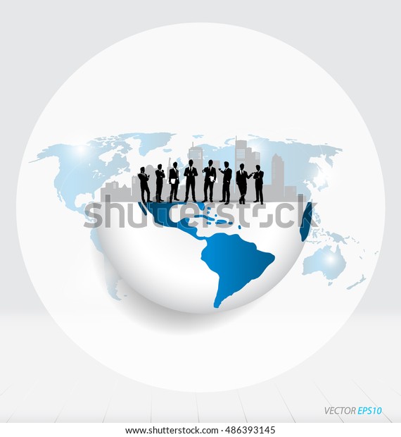 Globe Building Businessman Can Use Business Stock Vector (Royalty Free ...