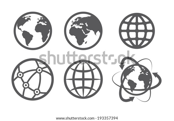 Icônes du monde entier sur fond : image vectorielle de stock (libre de ...