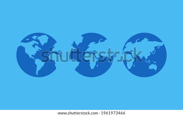 Globe Earth Tellus Vector Icons Three Stock Vector (Royalty Free ...