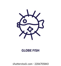 Globe Fish Icon Animals Collection Thin Stock Vector (Royalty Free ...