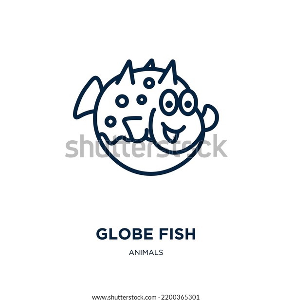 Globe Fish Icon Animals Collection Thin Stock Vector (Royalty Free ...