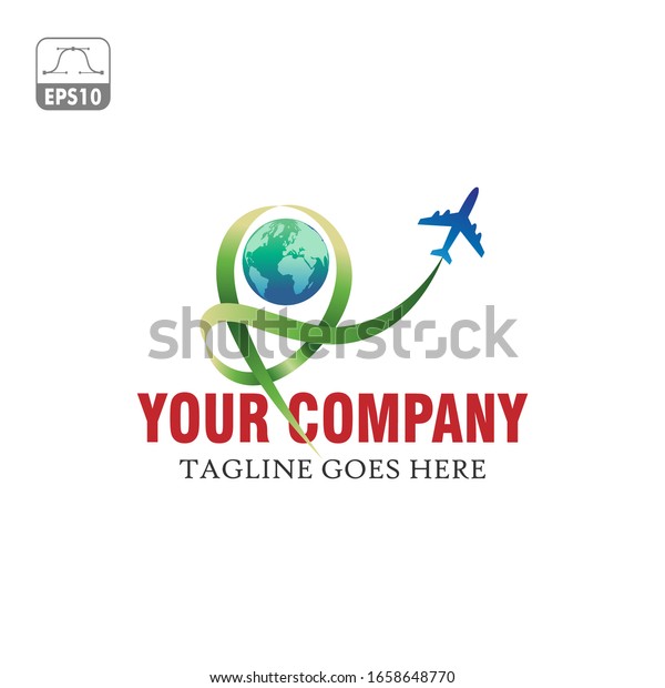 Globe Flight Routes Aviation Agent Logo Stock Vector (Royalty Free ...
