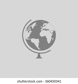 Globe Grey Simple Flat Icon Stock Illustration 376529872