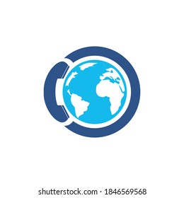 Globe Handset Vector Logo Icon Call Stock Vector (Royalty Free ...