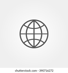 Globe Icon Flat Style Grey Color Stock Vector (Royalty Free) 390716272 ...