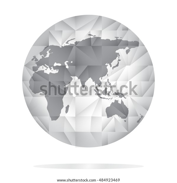 Globe Icon Grey Color World Map Stock Vector (Royalty Free) 484923469 ...