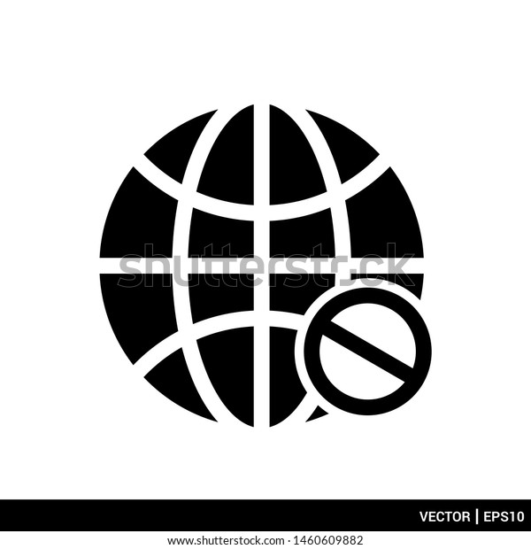 Globe Icon No Internet Connection Icon Stock Vector (Royalty Free ...
