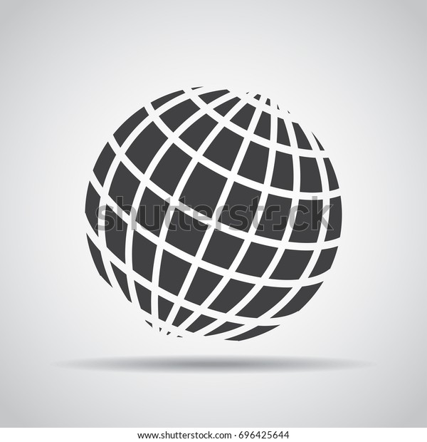 Globe Icon Shadow On Gray Background Stock Vector (Royalty Free ...
