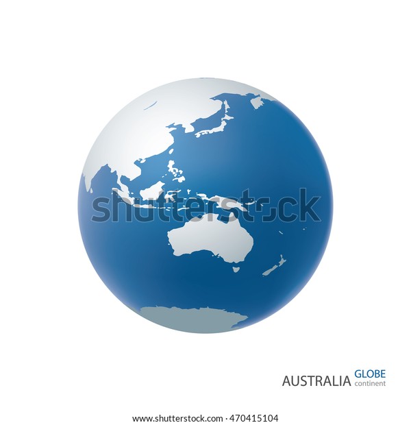 Globe Icon View Australia Continent Stock Vector (Royalty Free) 470415104