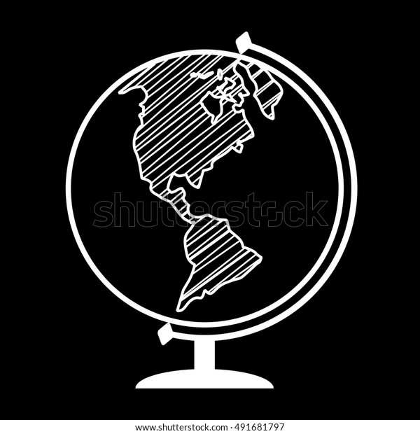 Globe Icon Western Hemisphere Stock Vector (Royalty Free) 491681797 ...