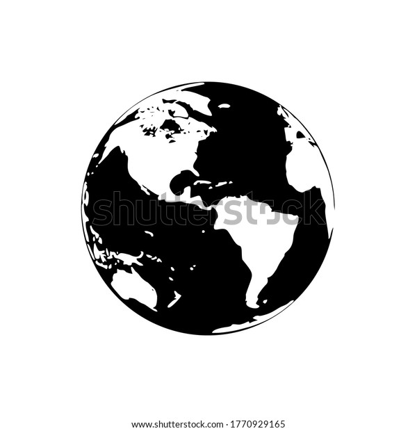 Globe Icon White Background Illustration Vector Stock Vector (Royalty ...