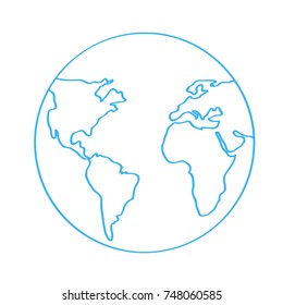 Line Earth Planet Global Geographys Continents 库存矢量图（免版税）631668446 ...